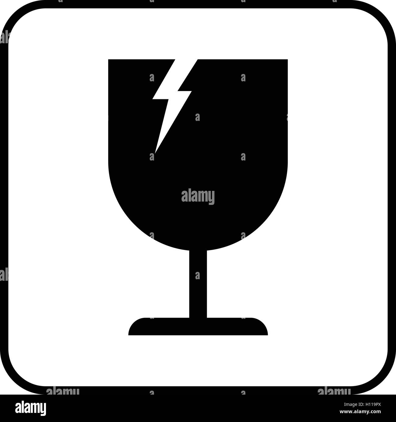 Pacchetto simbolo fragile, segno fragile, simbolo frangibile ...