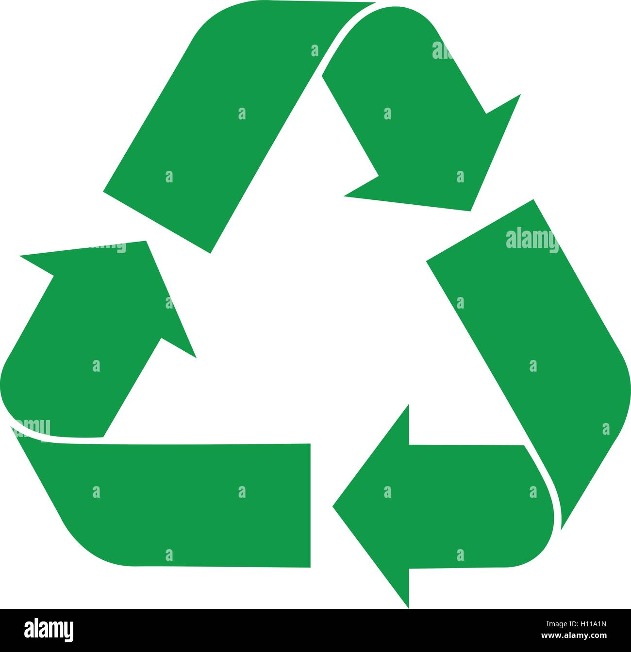 Universale simbolo di riciclaggio riciclare, isolato segno verde ...