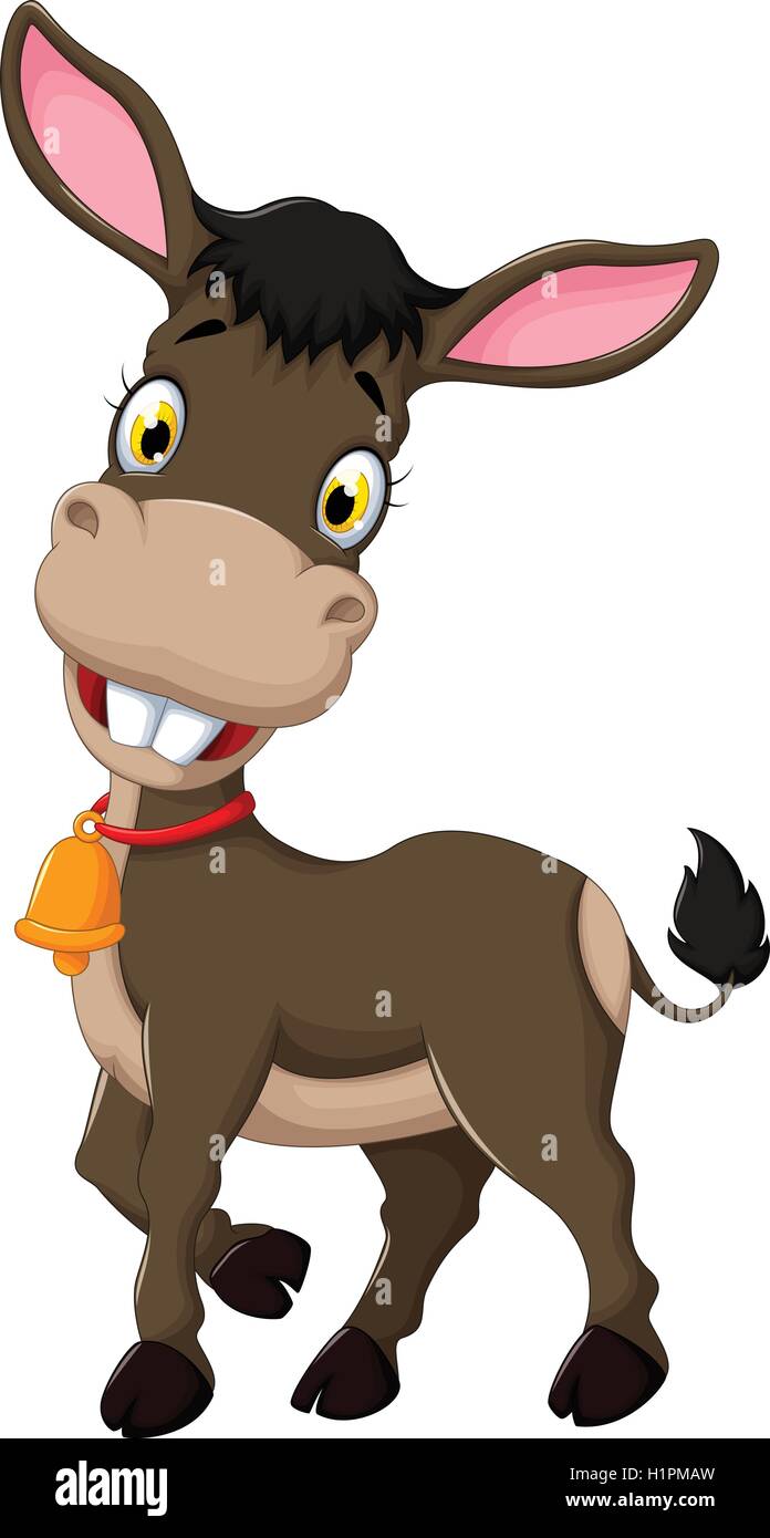 Donkey farm animal cartoon illustration Immagini Vettoriali Stock - Alamy