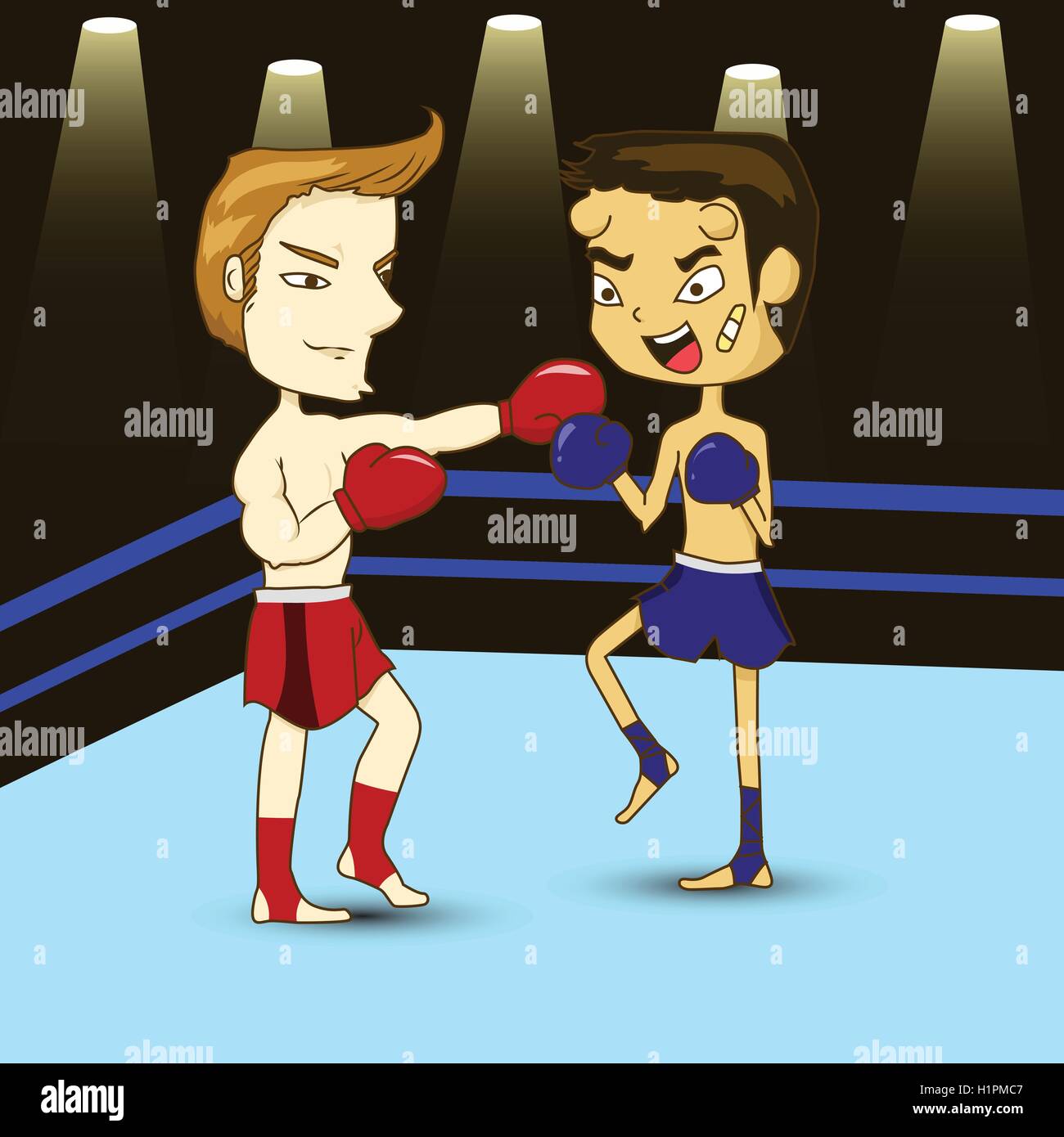 Boxing ring cartoon background vector immagini e fotografie stock ad ...