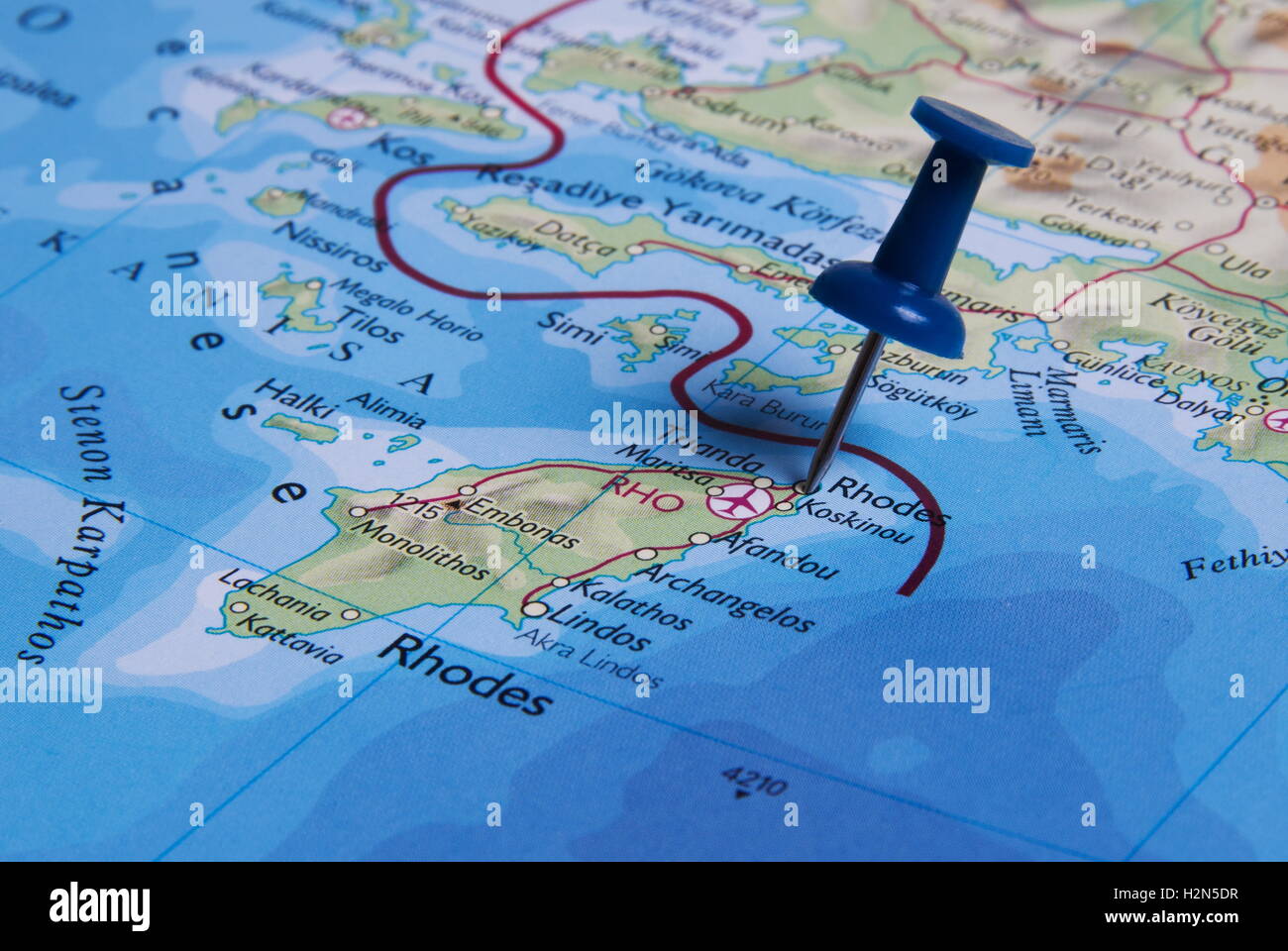 Mappa dello stato dell'isola di rodi immagini e fotografie stock ad ...