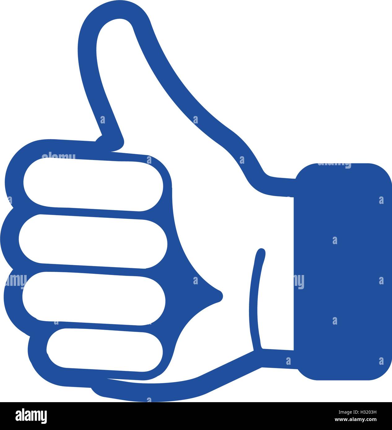 Abstract isolato di colore blu pollice in alto il logo di contorno ...