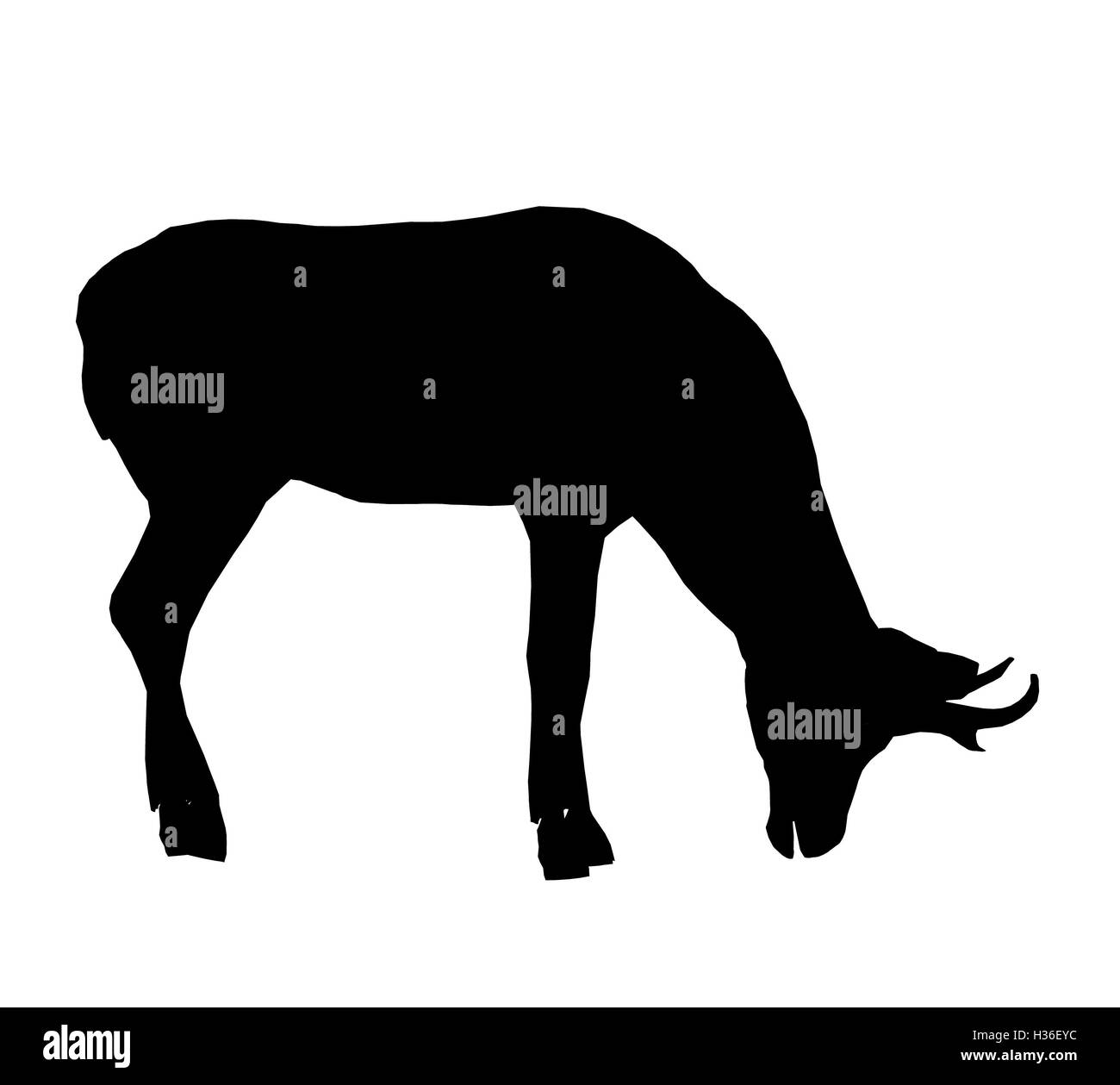 Illustrazione di cervo sagoma Foto e Immagini Stock in Bianco e Nero ...