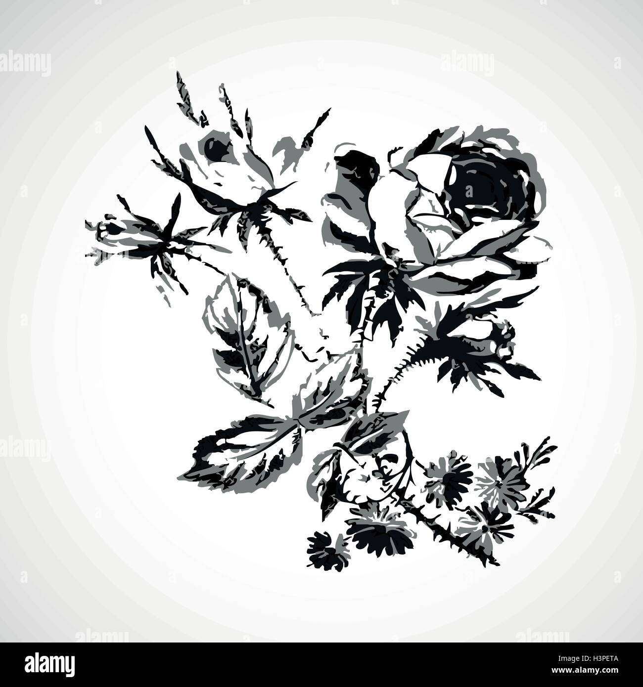 Bouquet di rose disegno immagini e fotografie stock ad alta risoluzione ...
