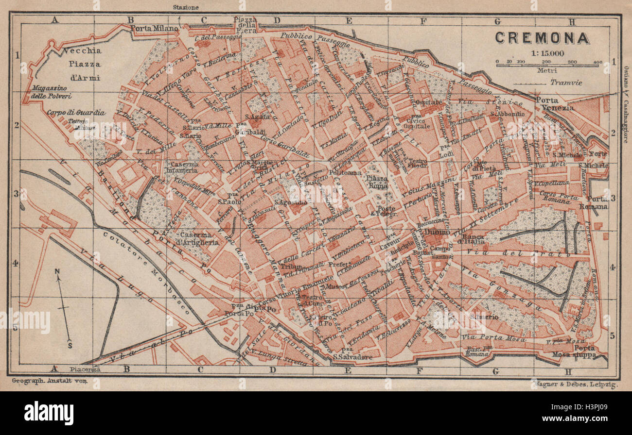 Vintage map of cremona immagini e fotografie stock ad alta risoluzione ...