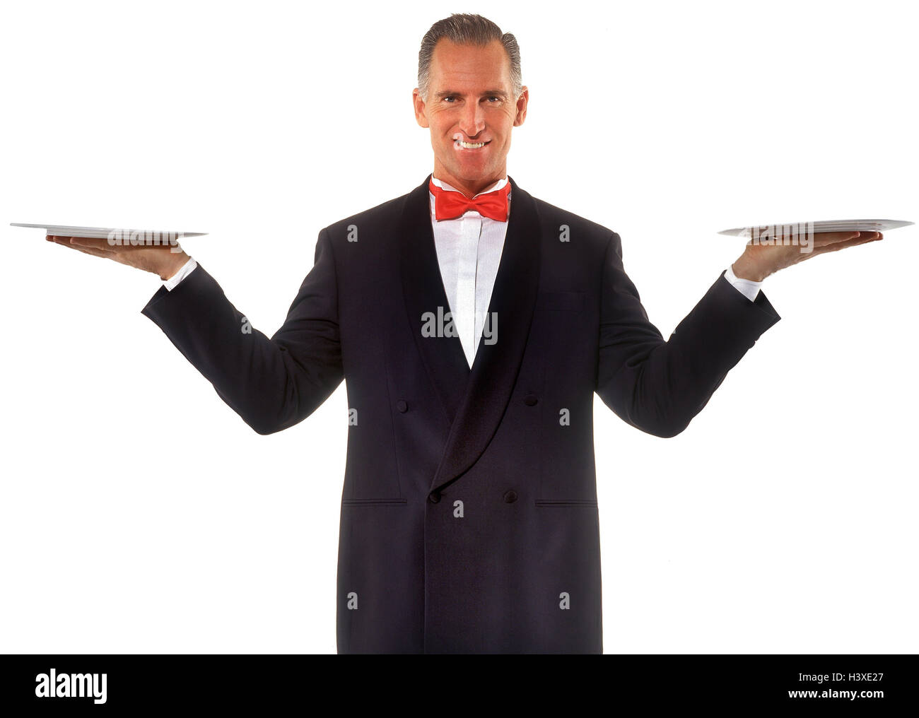 I camerieri, medio persona vecchia, tablet, due professioni, studio ...