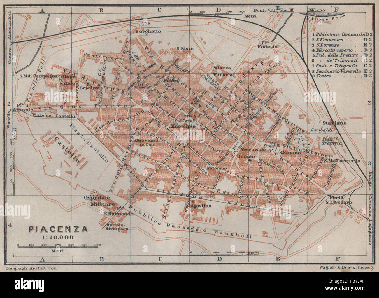 Piacenza città mappa immagini e fotografie stock ad alta risoluzione ...