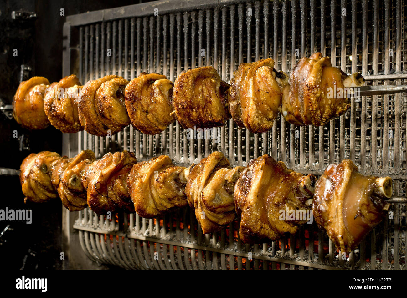 Grill, knuckles la carne di maiale, gambe, maiale, grigliate, cibo ...