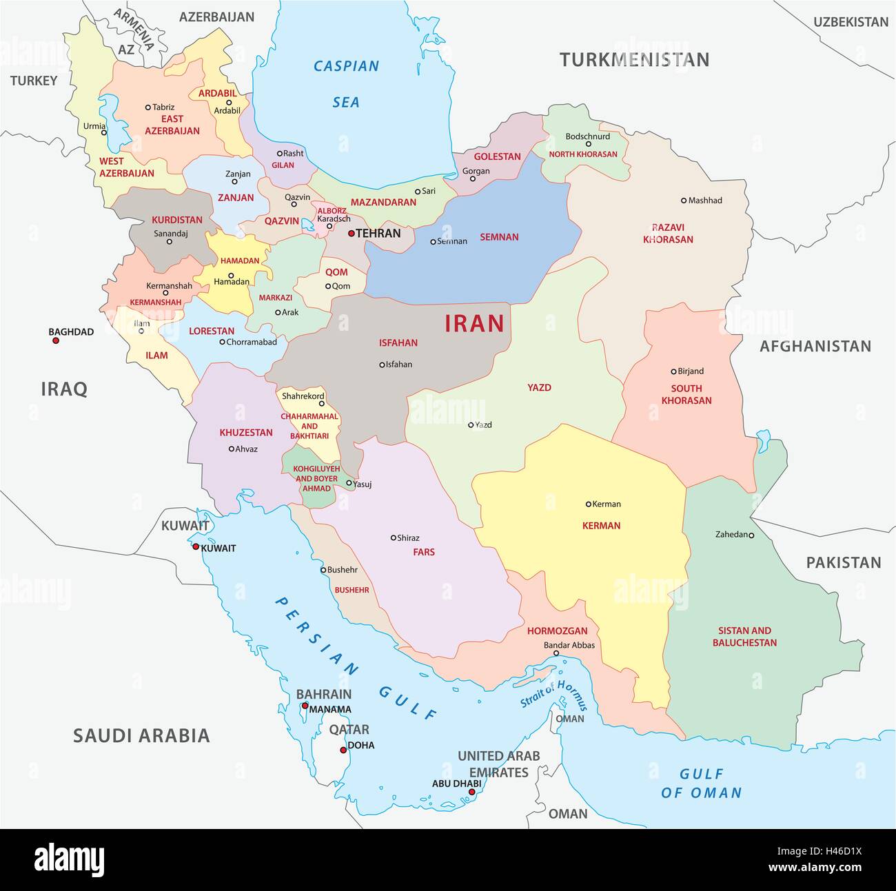 Mappa iran immagini e fotografie stock ad alta risoluzione - Alamy