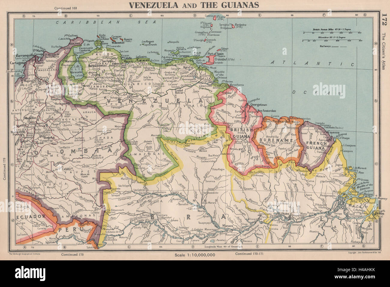 VENEZUELA & La Guyane. British francese olandese del Suriname ...