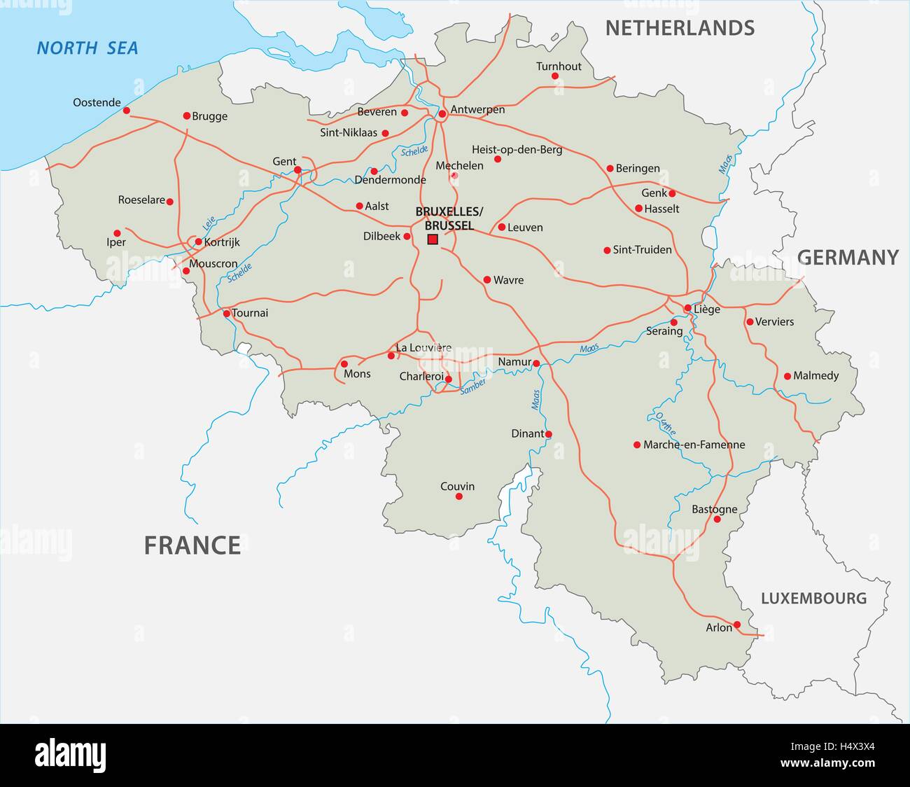 Mappa di charleroi Immagini Vettoriali Stock - Alamy