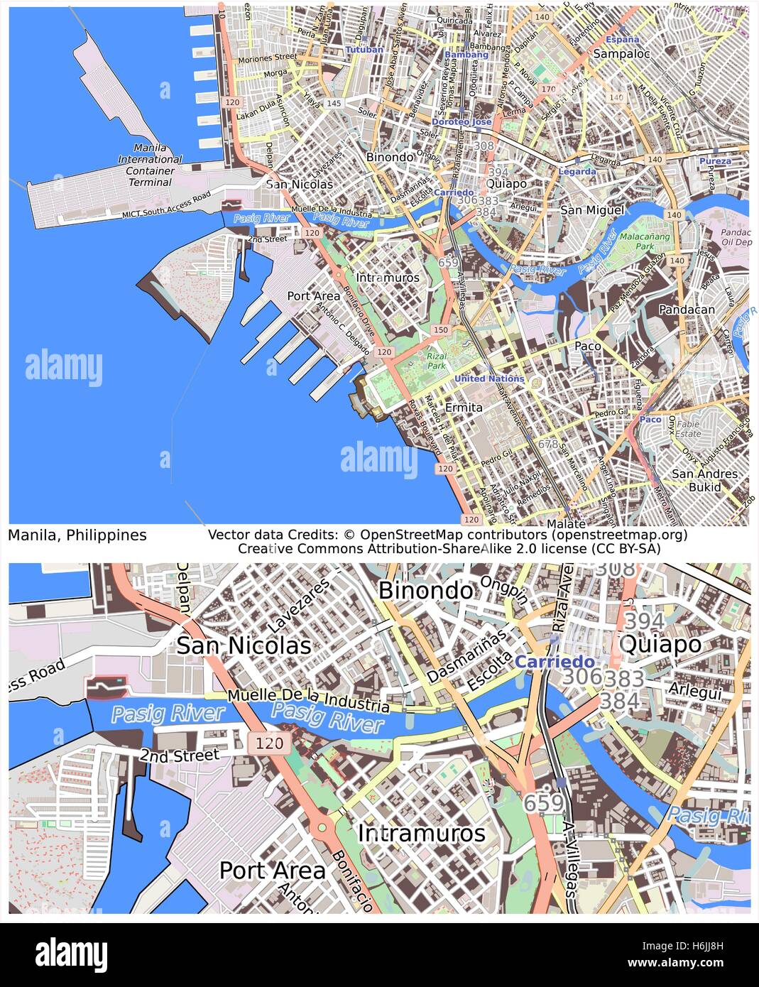 Mappa di manila Immagini Vettoriali Stock - Alamy