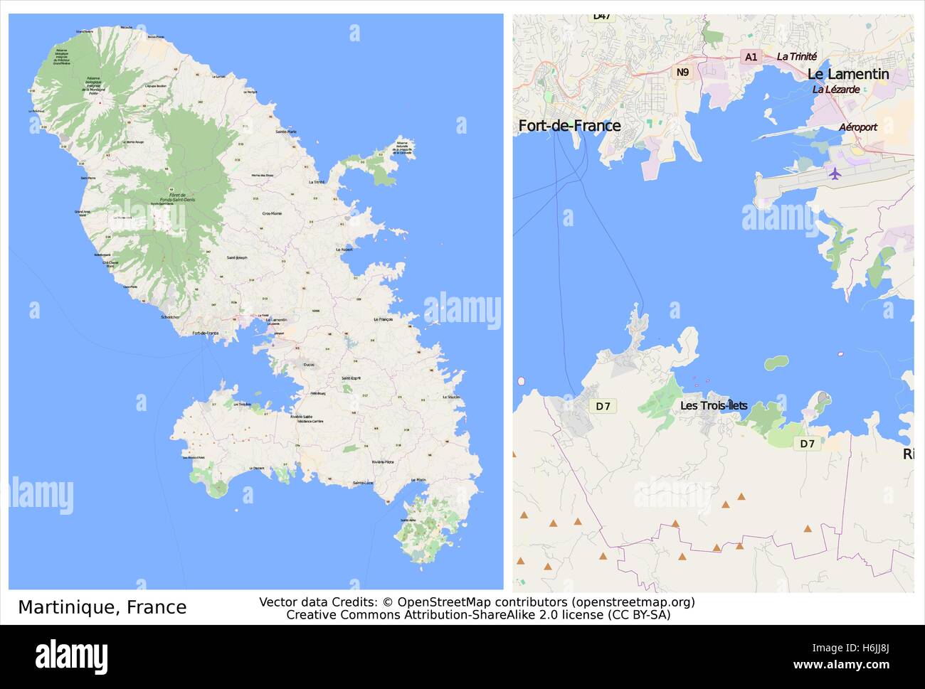 Mappa martinica Immagini Vettoriali Stock - Alamy