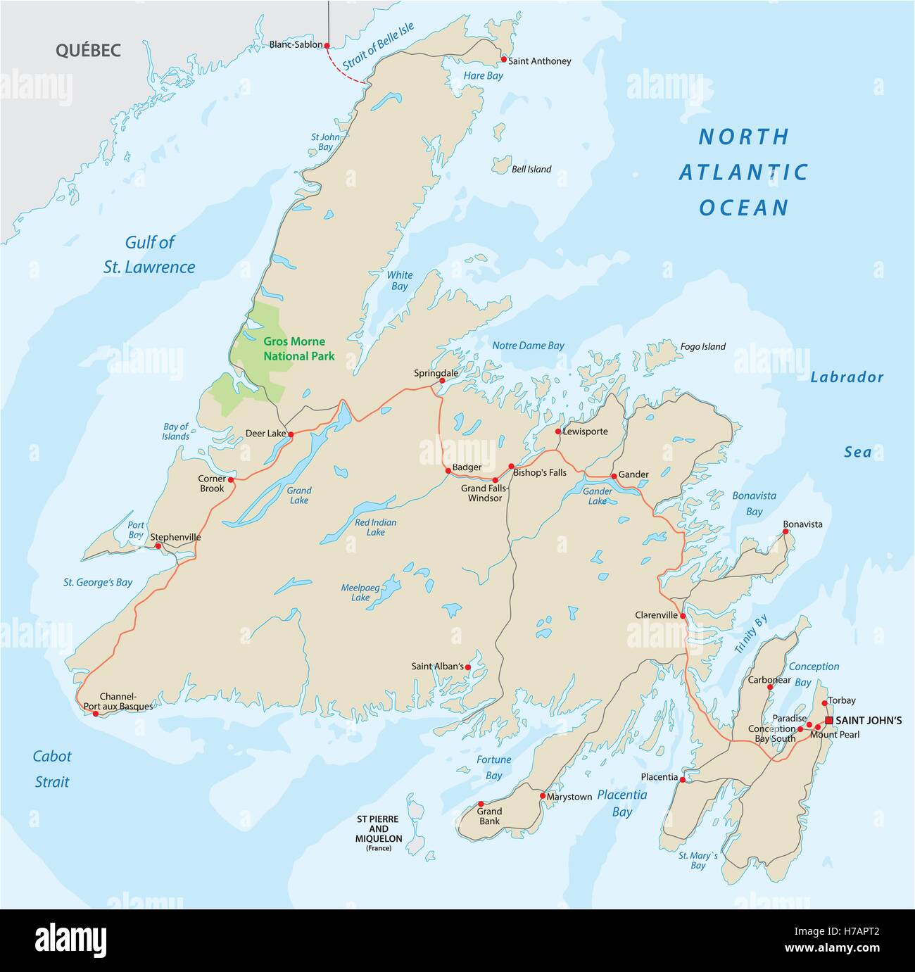 Newfoundland map immagini e fotografie stock ad alta risoluzione - Alamy