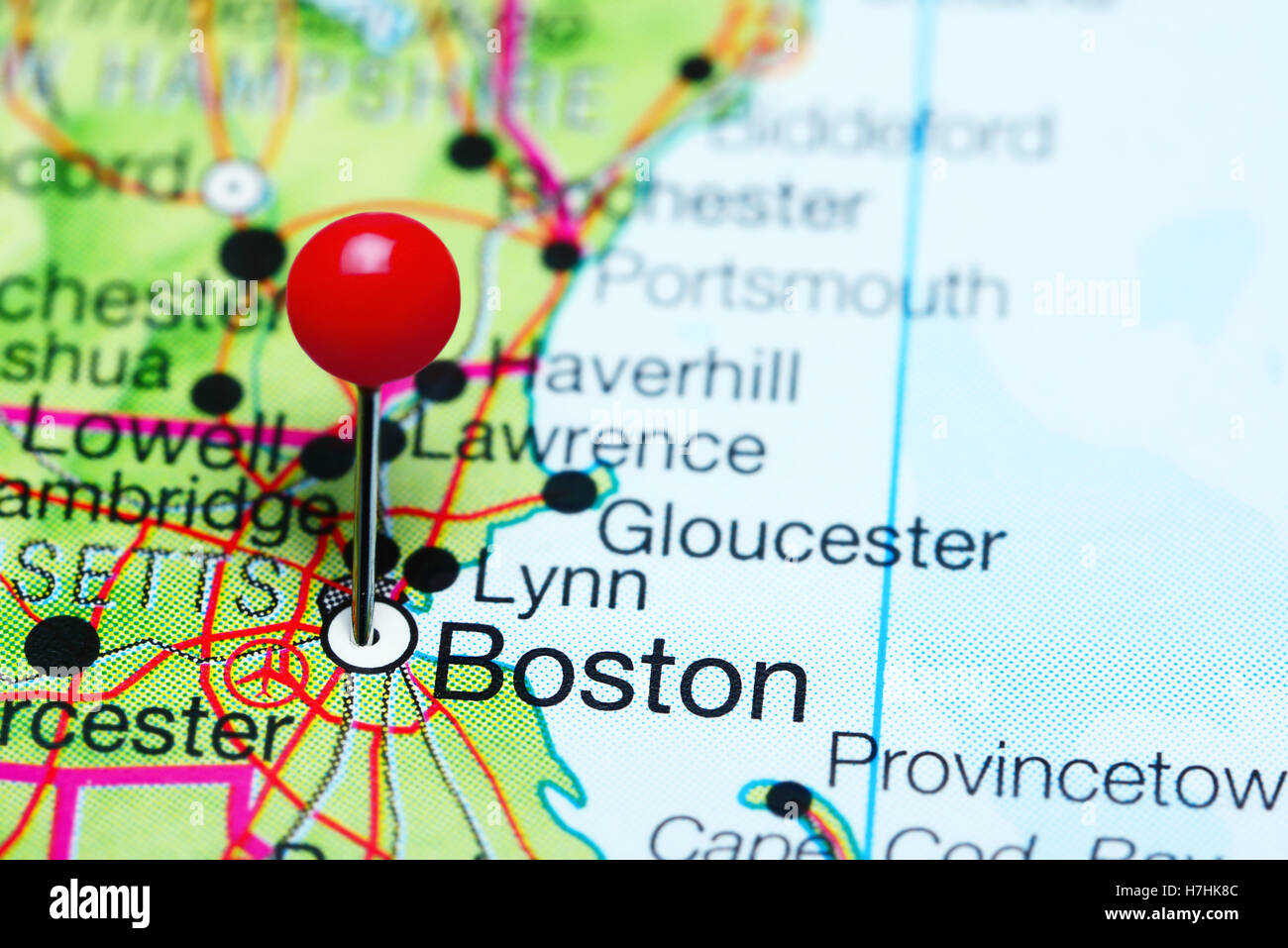 Boston marked on the map of the usa immagini e fotografie stock ad alta ...