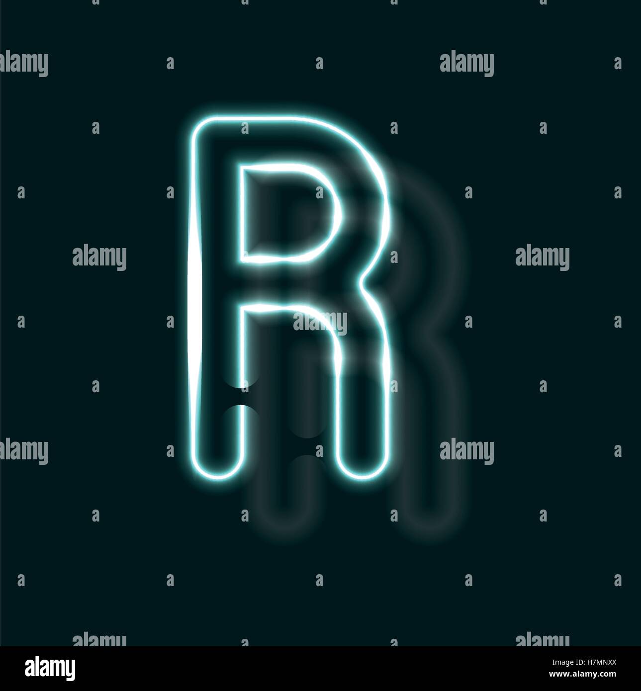 Il Neon alfabeto. Incandescente font contour. Vettore realistica ...