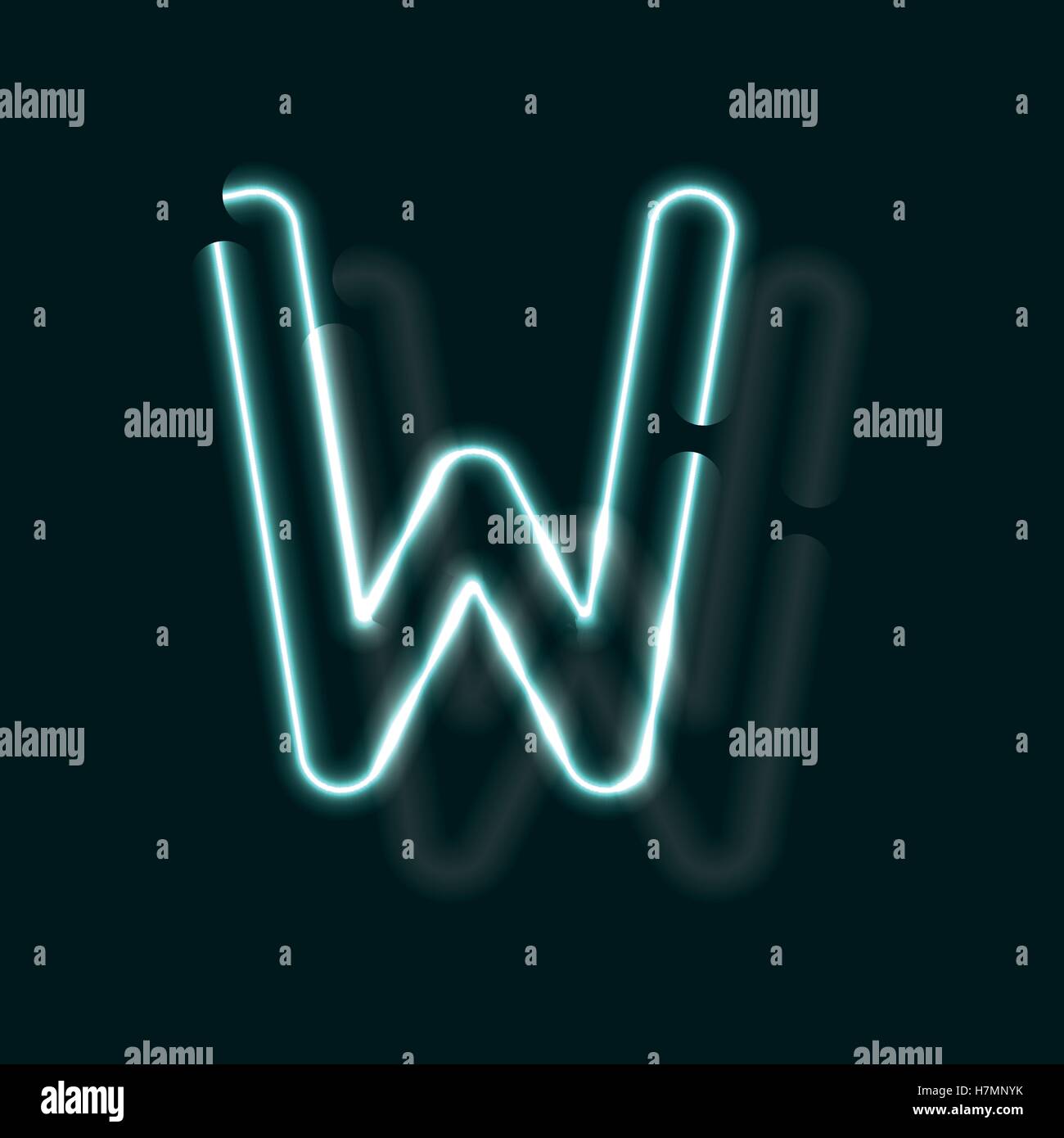 Il Neon alfabeto. Incandescente font contour. Vettore realistica ...