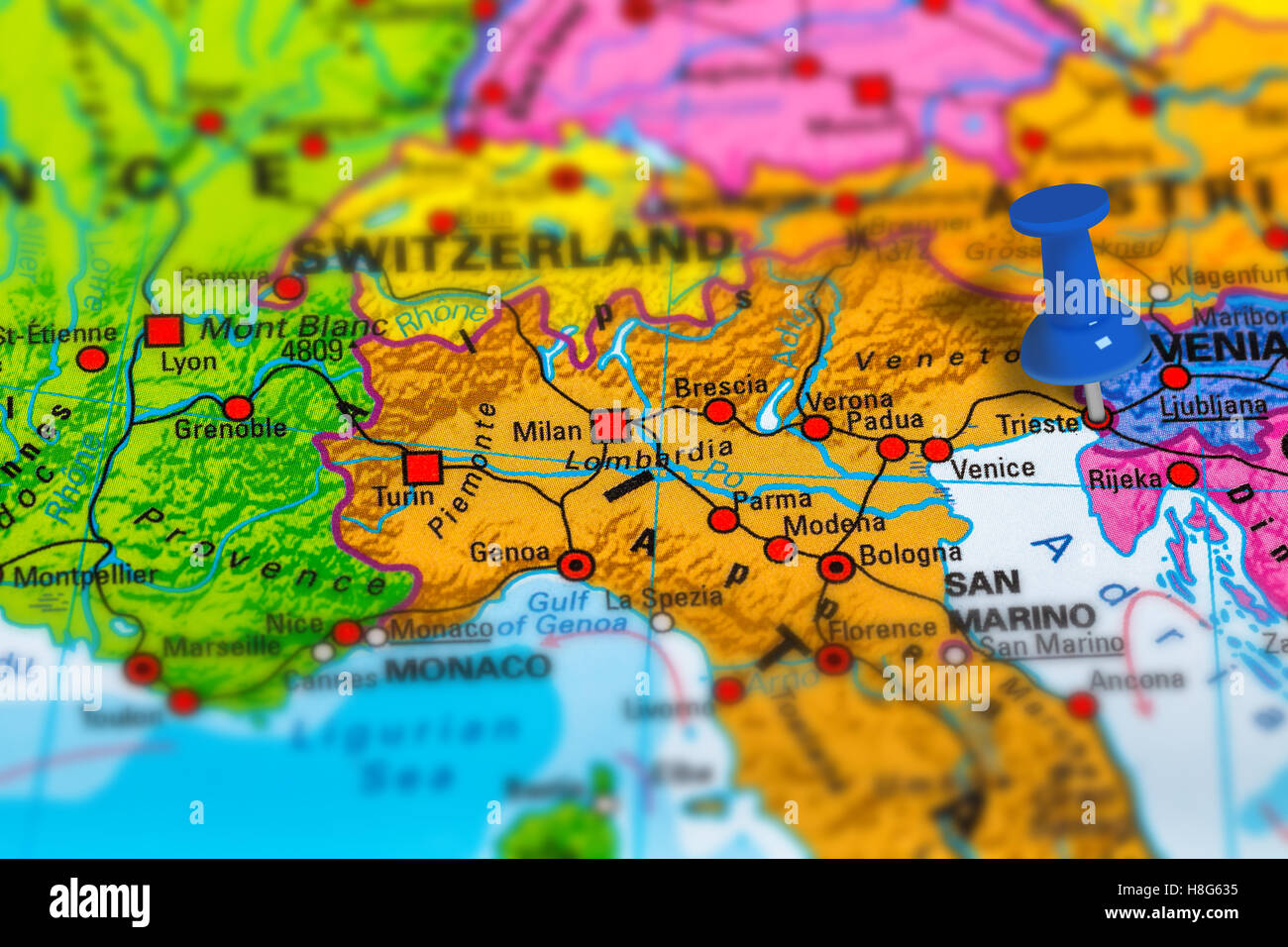 Mappa di trieste immagini e fotografie stock ad alta risoluzione - Alamy
