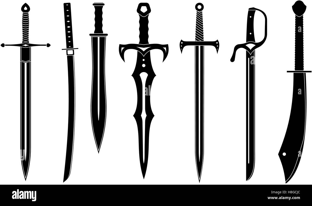 Antiche spade medievali Immagini Vettoriali Stock - Alamy