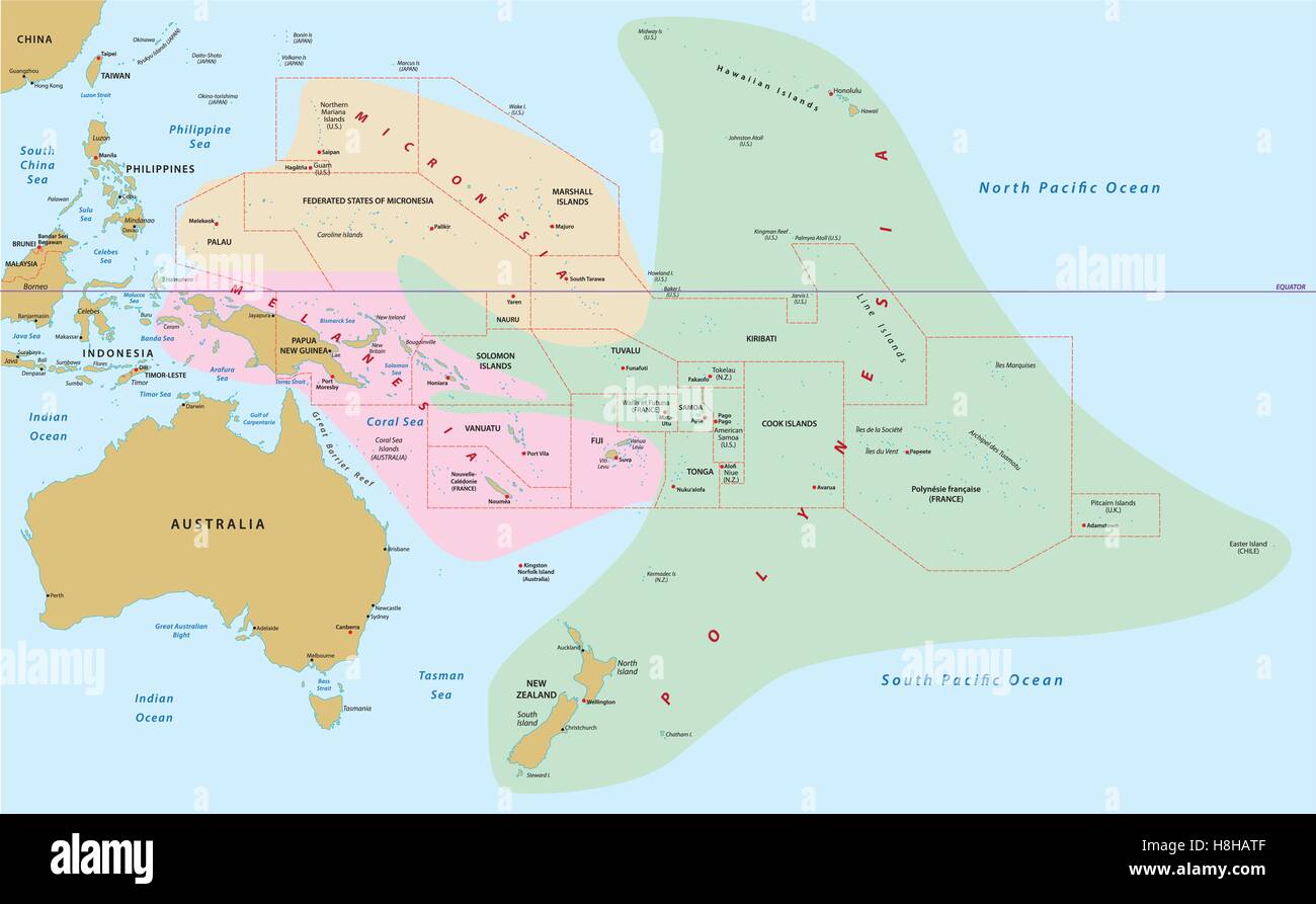 Mappa del continente oceania immagini e fotografie stock ad alta ...