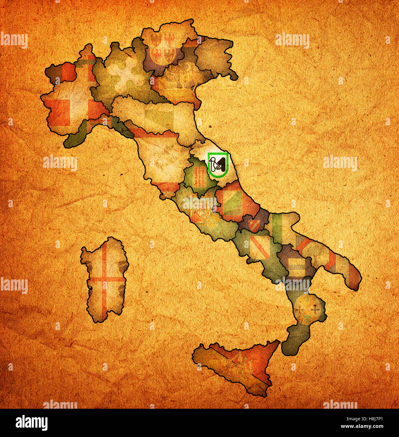 Mappa della regione marche immagini e fotografie stock ad alta ...
