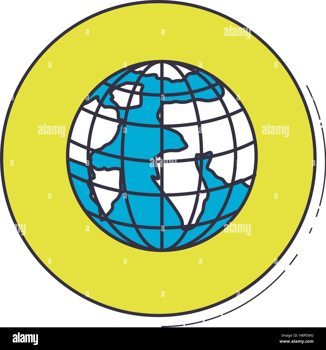Pianeta sfera icona. Messa a terra mappa del mondo e cartografia ...