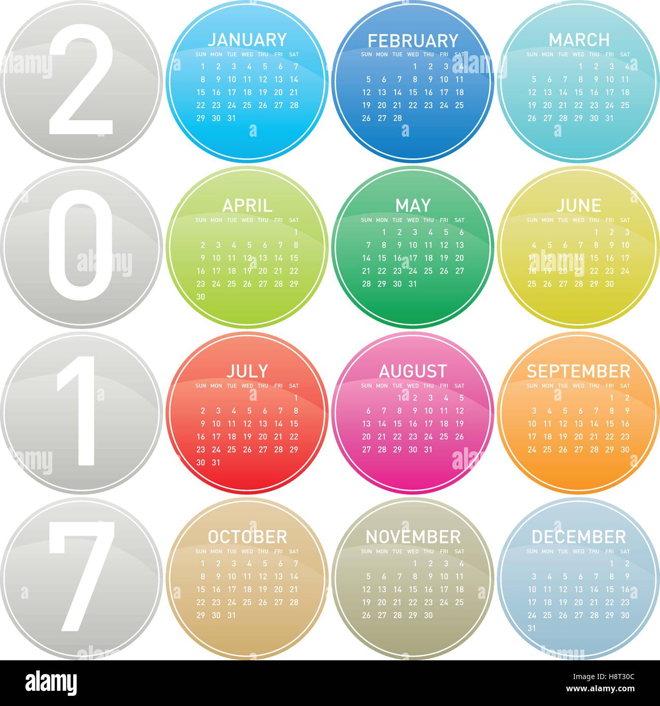 Tema del calendario Immagini Vettoriali Stock - Alamy