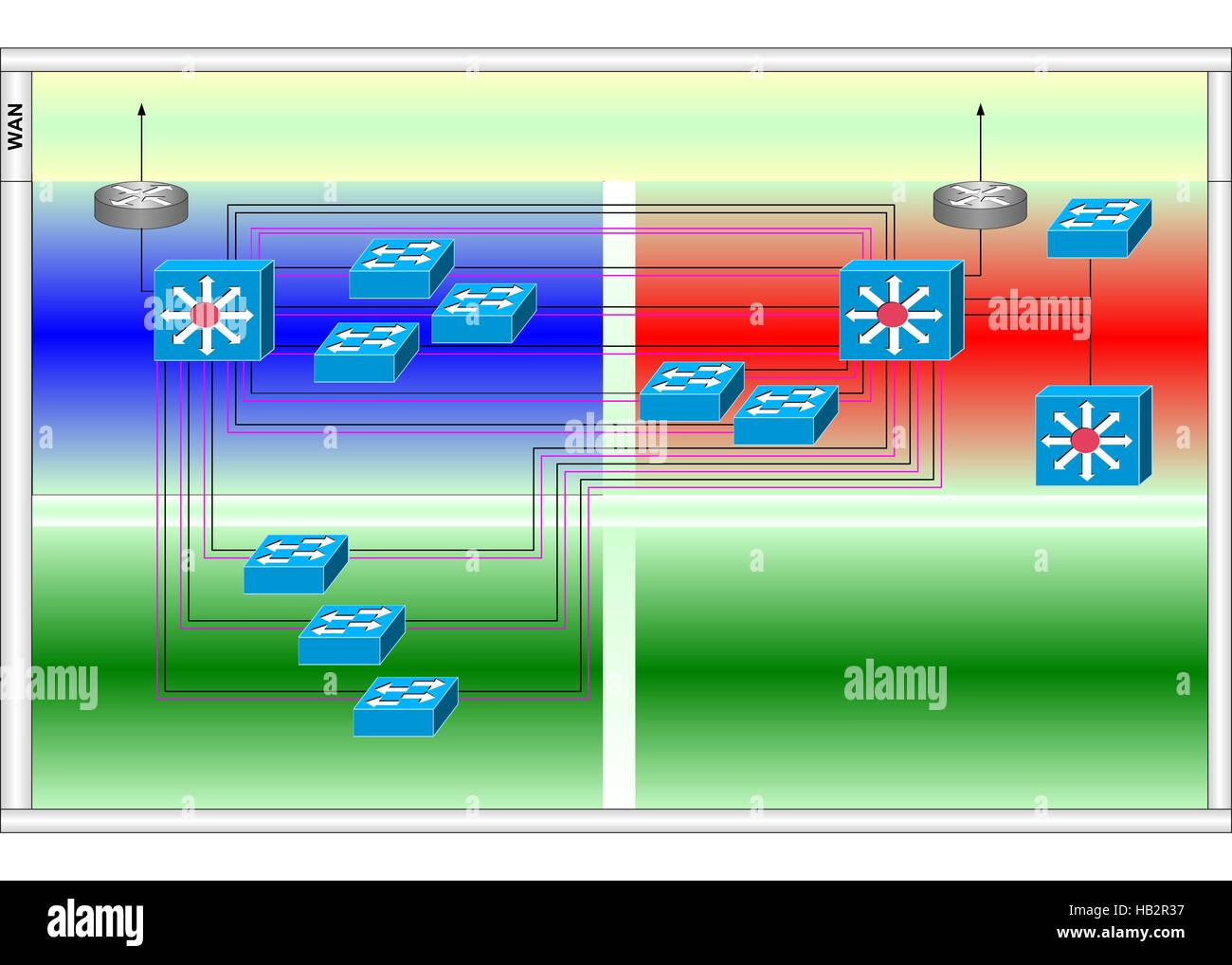 Network wlan vlan diagram illustration immagini e fotografie stock ad ...