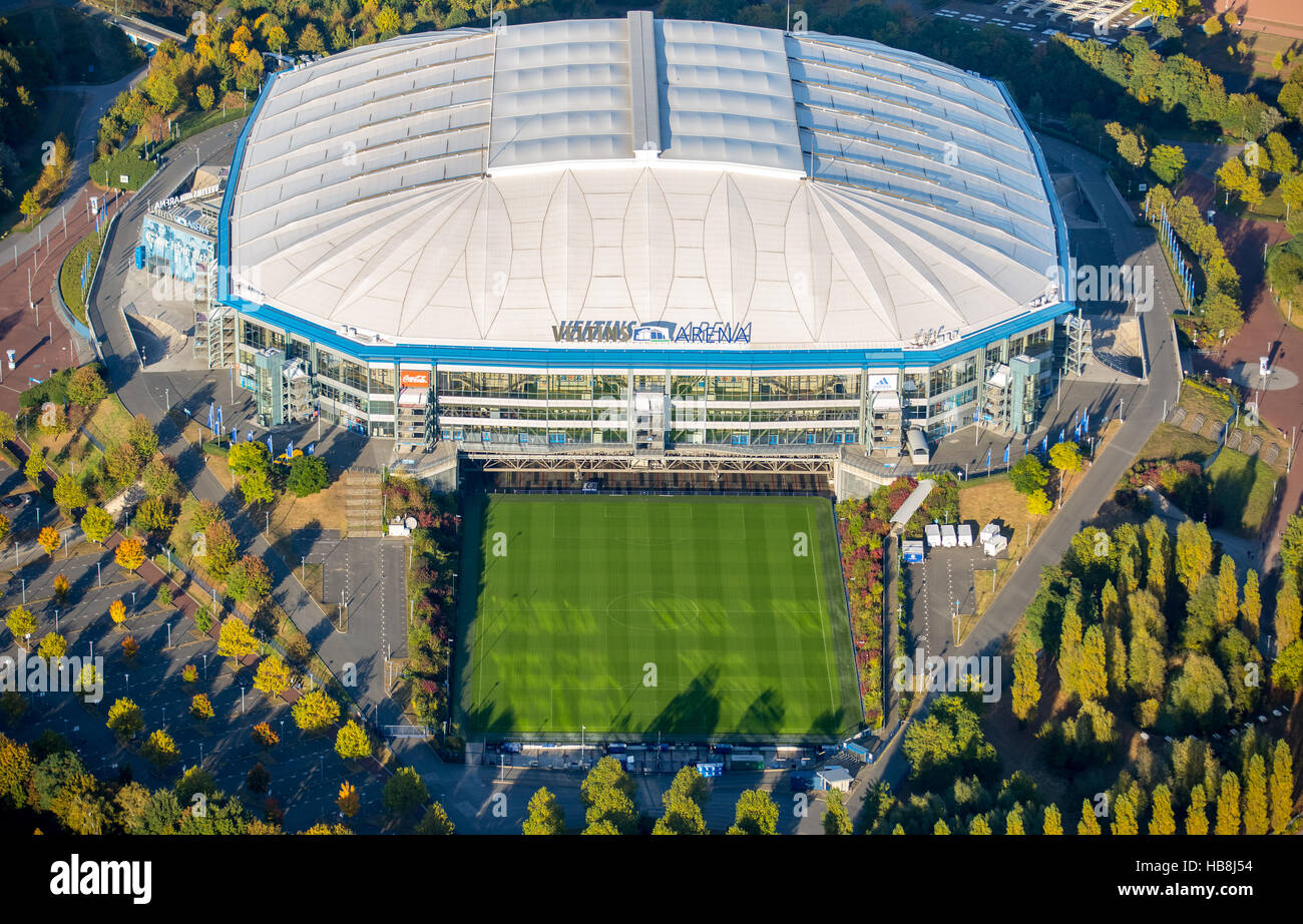 Vista aerea, Veltins Arena, Arena AufSchalke di Gelsenkirchen è lo stadio della Bundesliga ...