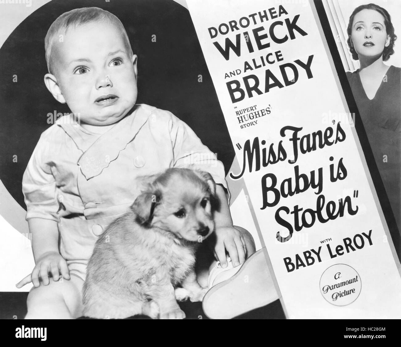 MISS FANE IL BAMBINO VIENE RUBATO, noi lobbycard, da sinistra: Baby LeRoy, Dorothea Wieck, 1934 ...