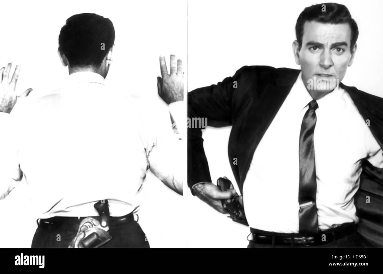 TIGHTROPE, Mike Connors (dimostrando la sua pistola tecnica di disegno ...