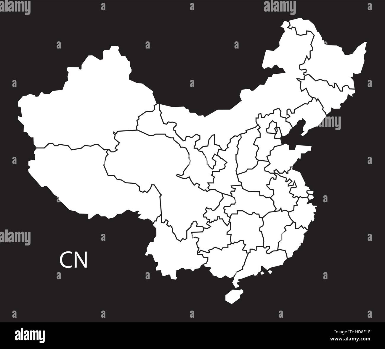 Regioni mappa della cina Immagini Vettoriali Stock - Alamy
