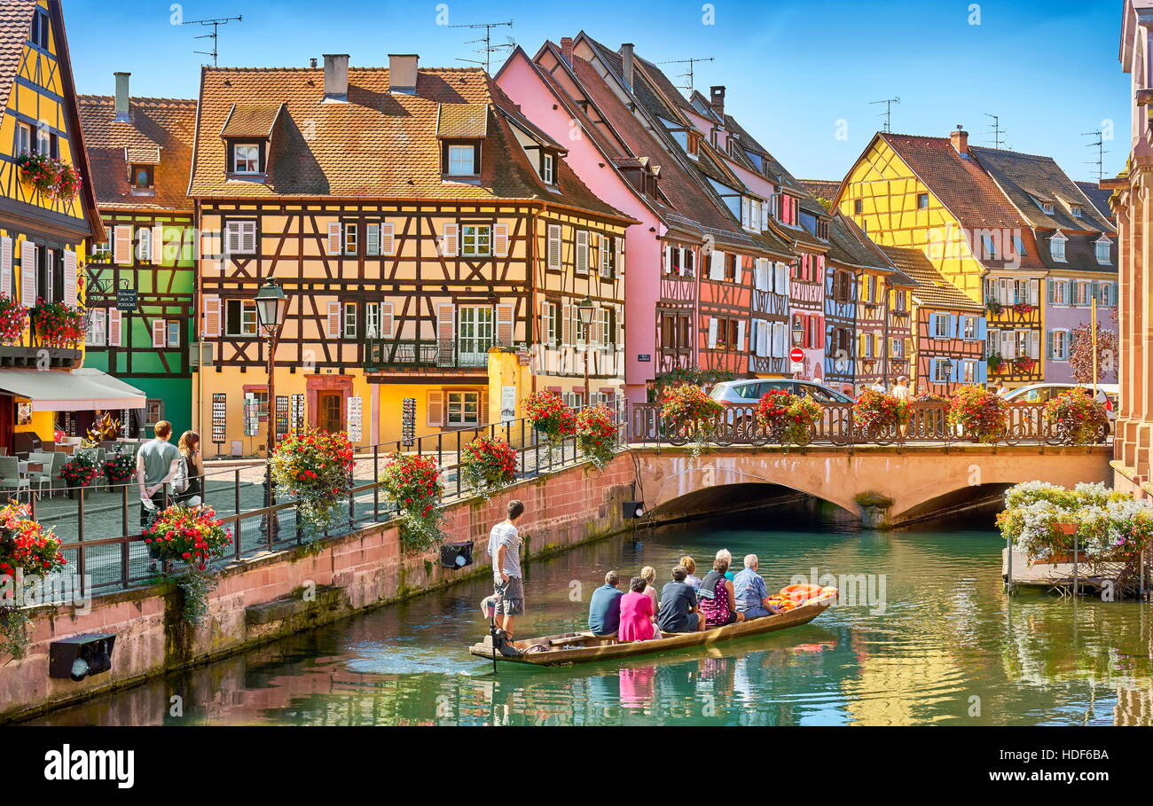 I turisti in barca, Petite Venise (Piccola Venezia) Distretto di Colmar ...