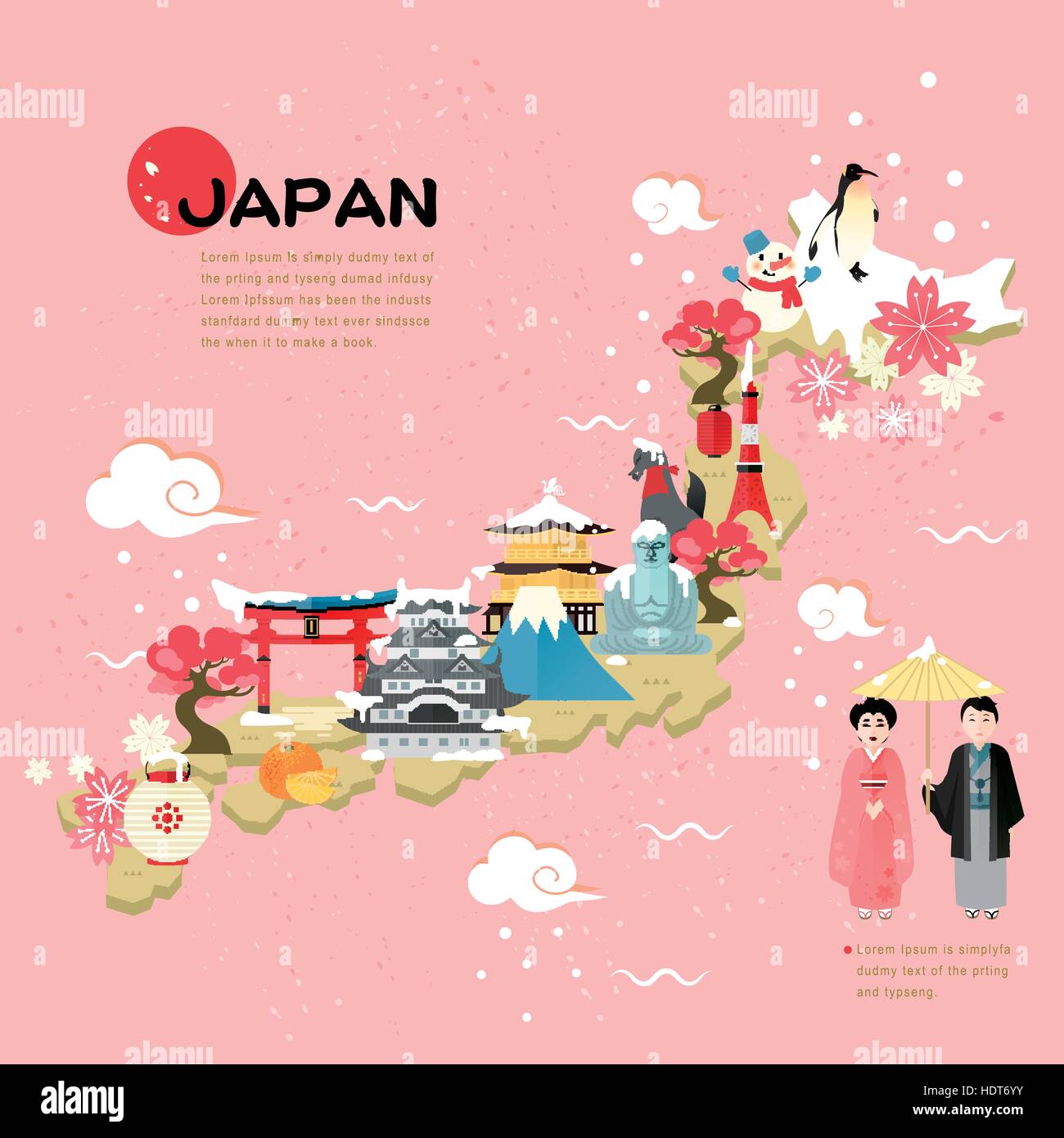Monte fuji mappa Immagini Vettoriali Stock - Alamy