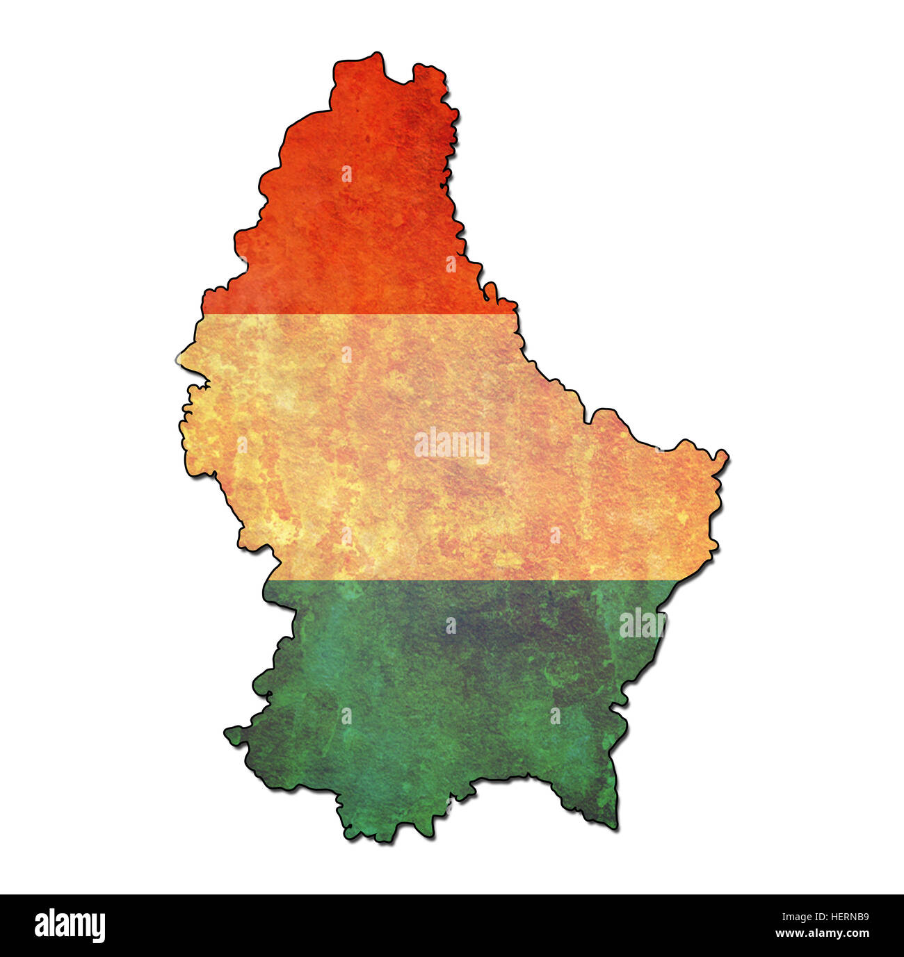 Mappa con la bandiera del Lussemburgo con i confini nazionali Foto ...