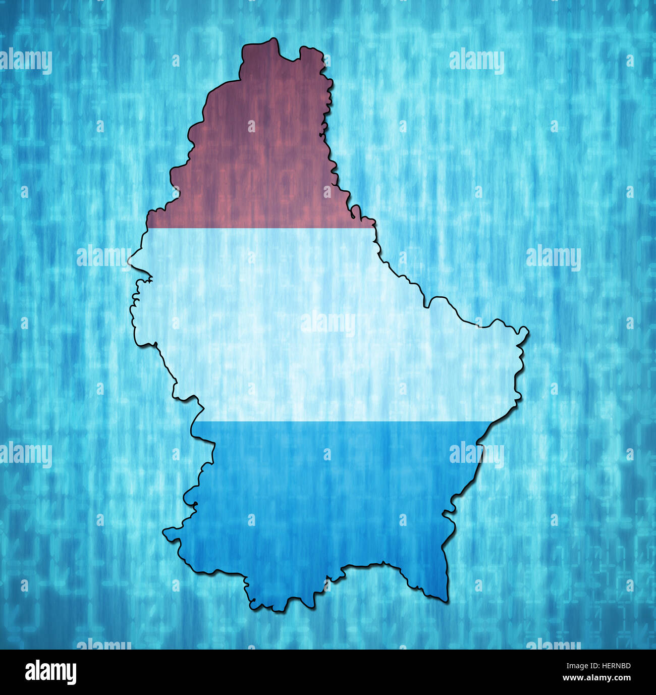 Mappa con la bandiera del Lussemburgo con i confini nazionali Foto ...