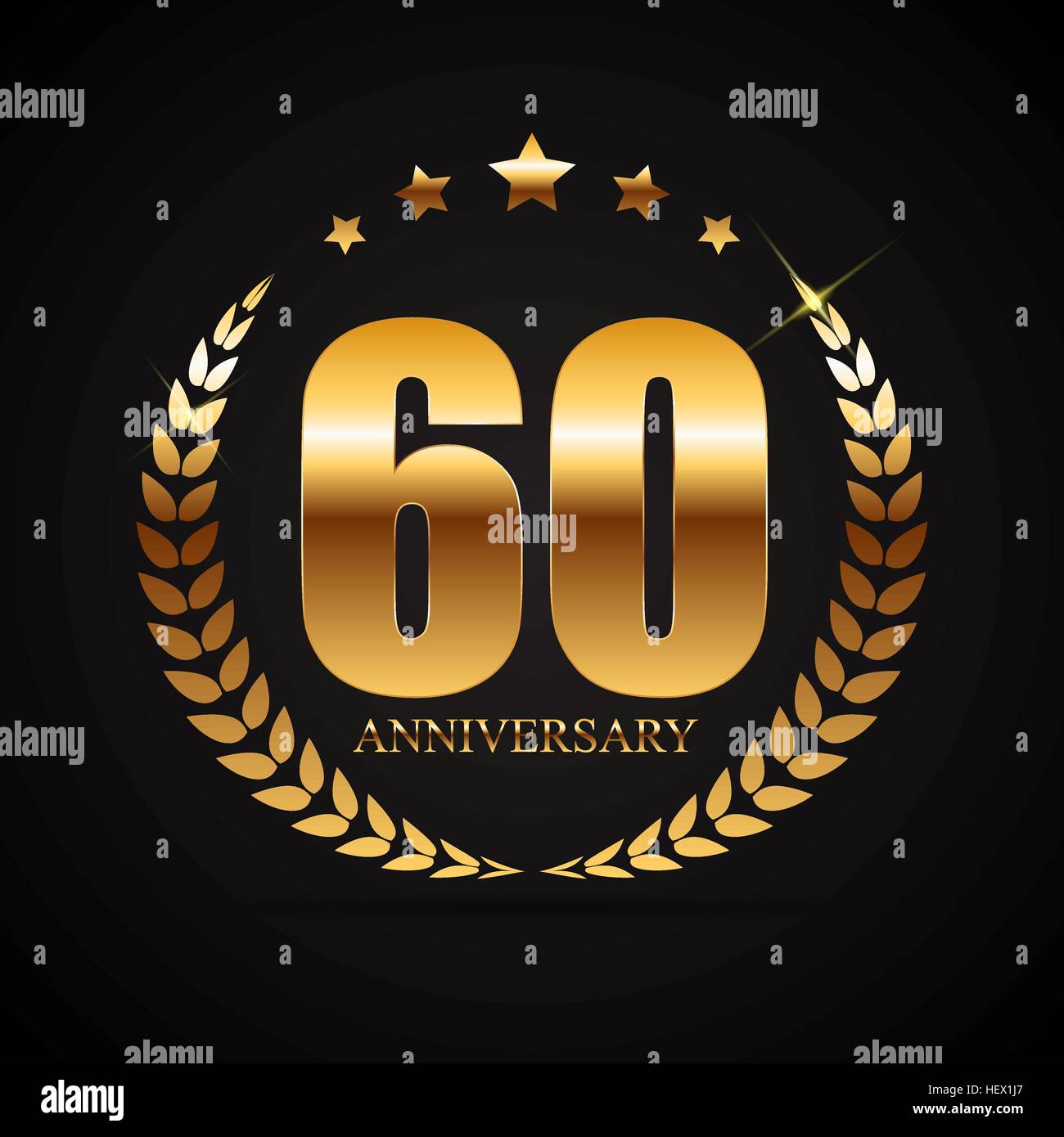 Il logo del modello 60 anni di anniversario illustrazione vettoriale ...