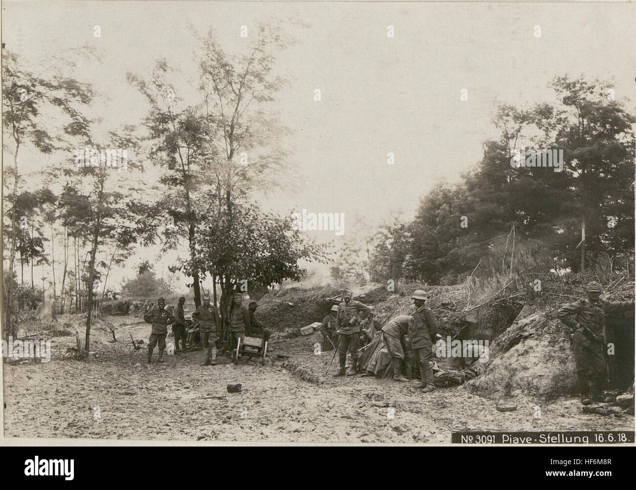 La posizione del Piave, catturata il 16 giugno 1918, durante la prima ...