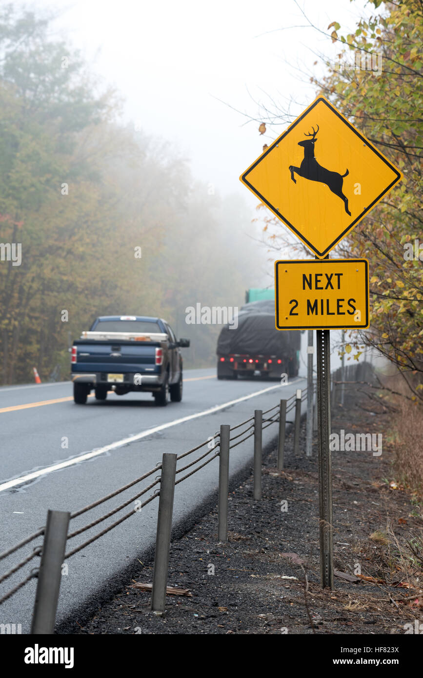 Cartello stradale dei cervi immagini e fotografie stock ad alta ...