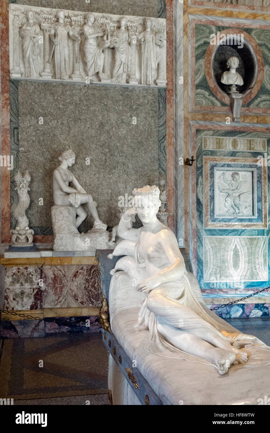 Paolina Bonaparte come Venere Victrix, Canova Galleria Borghese, Roma ...