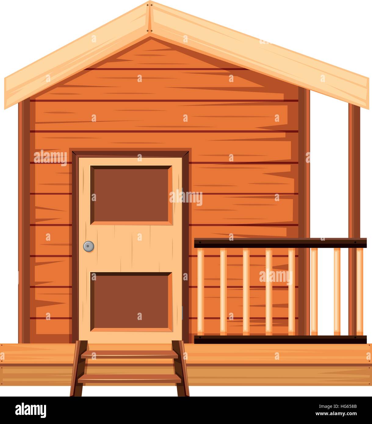 Balcone in legno di legno Immagini Vettoriali Stock - Alamy
