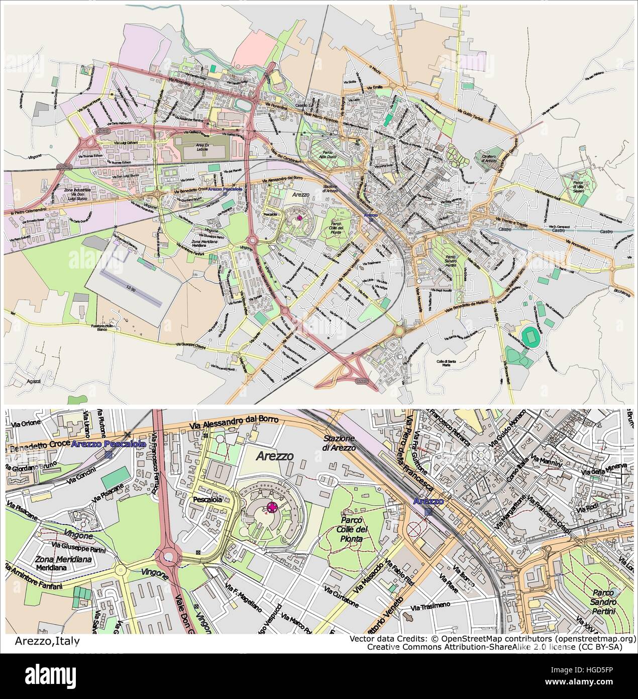 Vettore Della Mappa Di Arezzo Immagini e Fotos Stock - Alamy