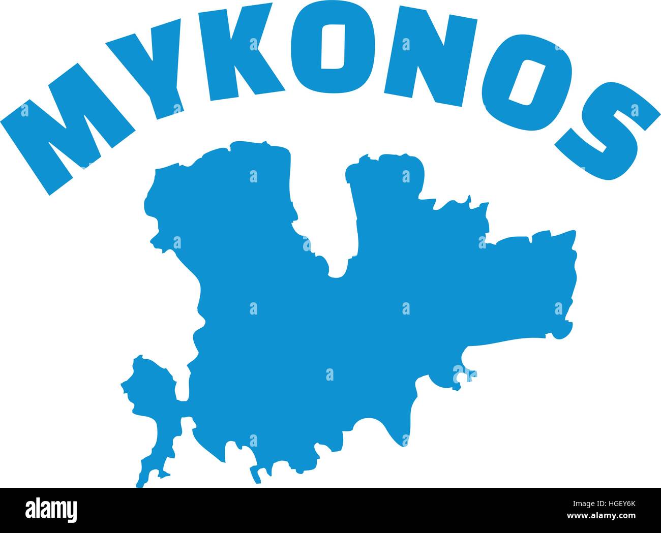 Mappa di mykonos Immagini Vettoriali Stock - Alamy