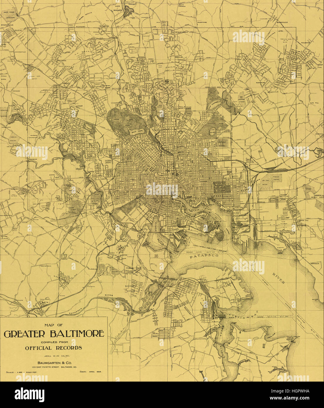 Mappa antica di baltimora immagini e fotografie stock ad alta ...