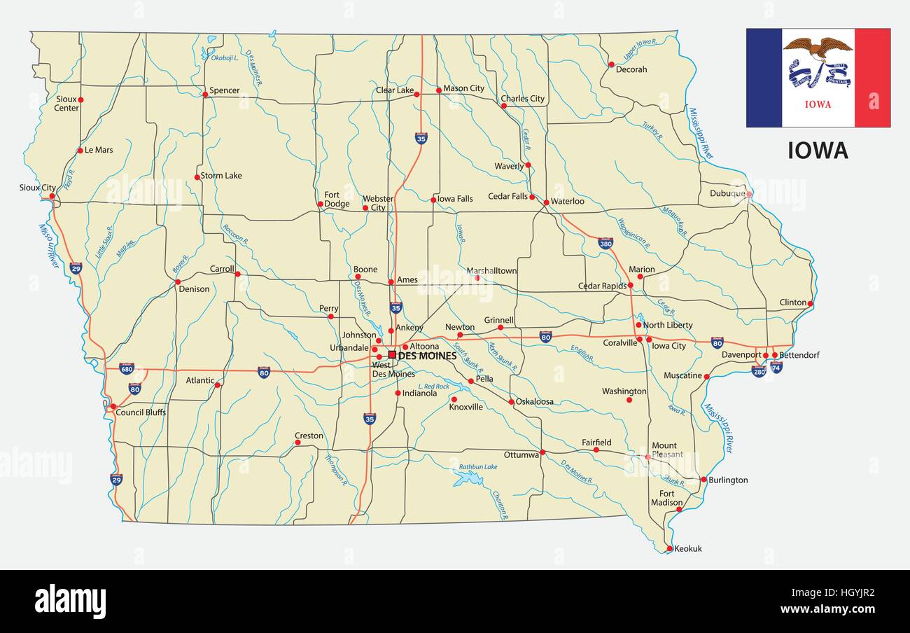 Iowa map immagini e fotografie stock ad alta risoluzione - Alamy