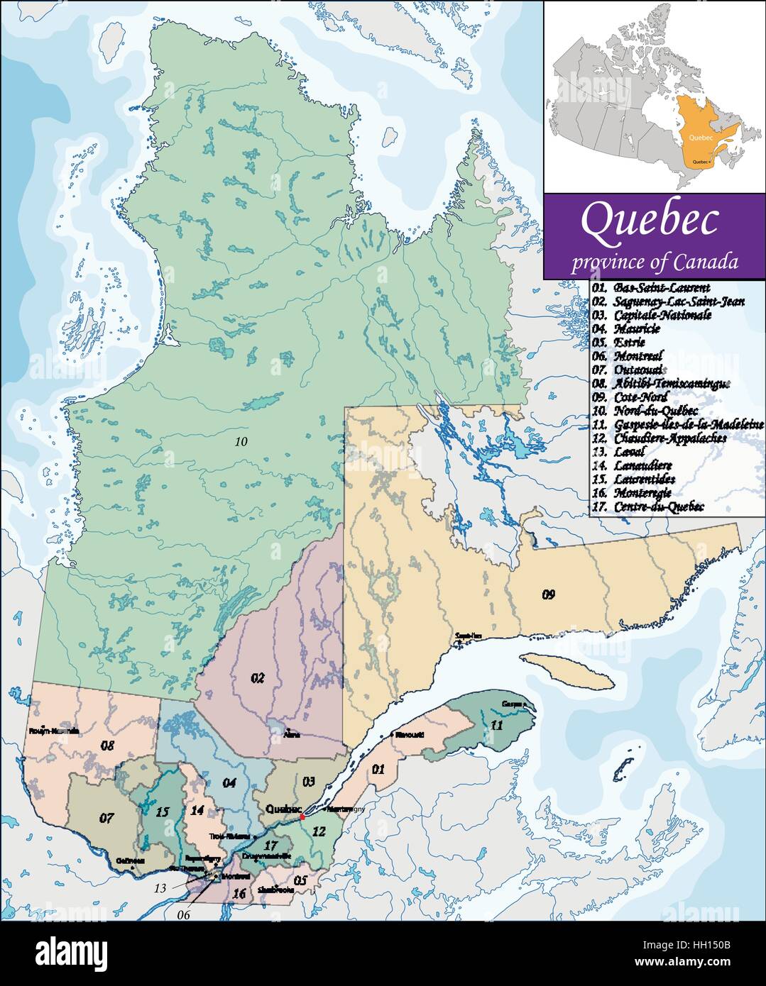 Political map of quebec immagini e fotografie stock ad alta risoluzione ...