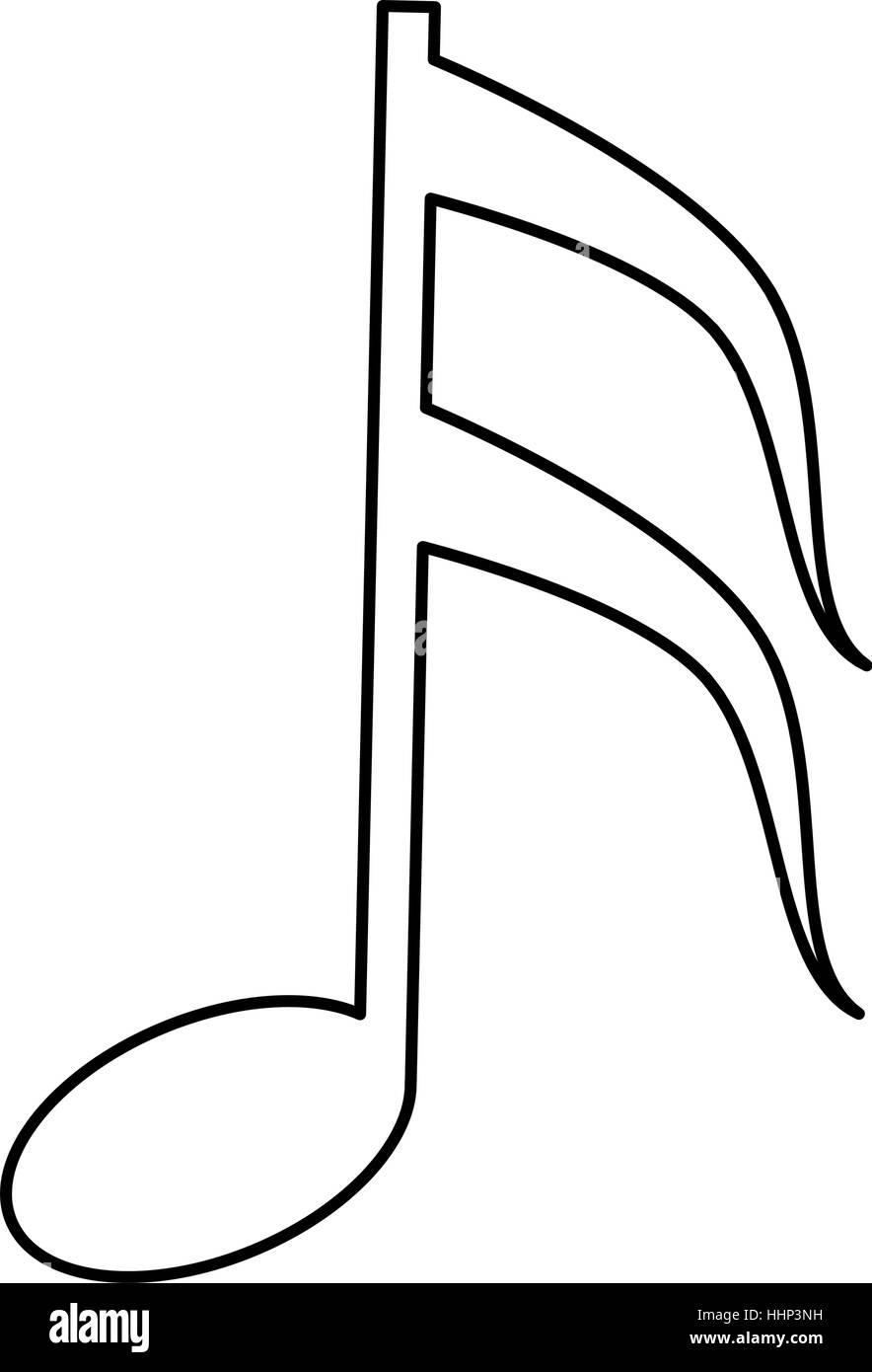 Musical note melody symbol outline Foto e Immagini Stock in Bianco e ...