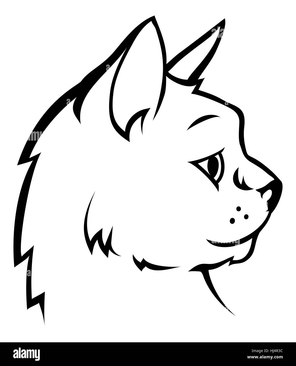 Faccia di gatto sagoma Foto e Immagini Stock in Bianco e Nero - Alamy