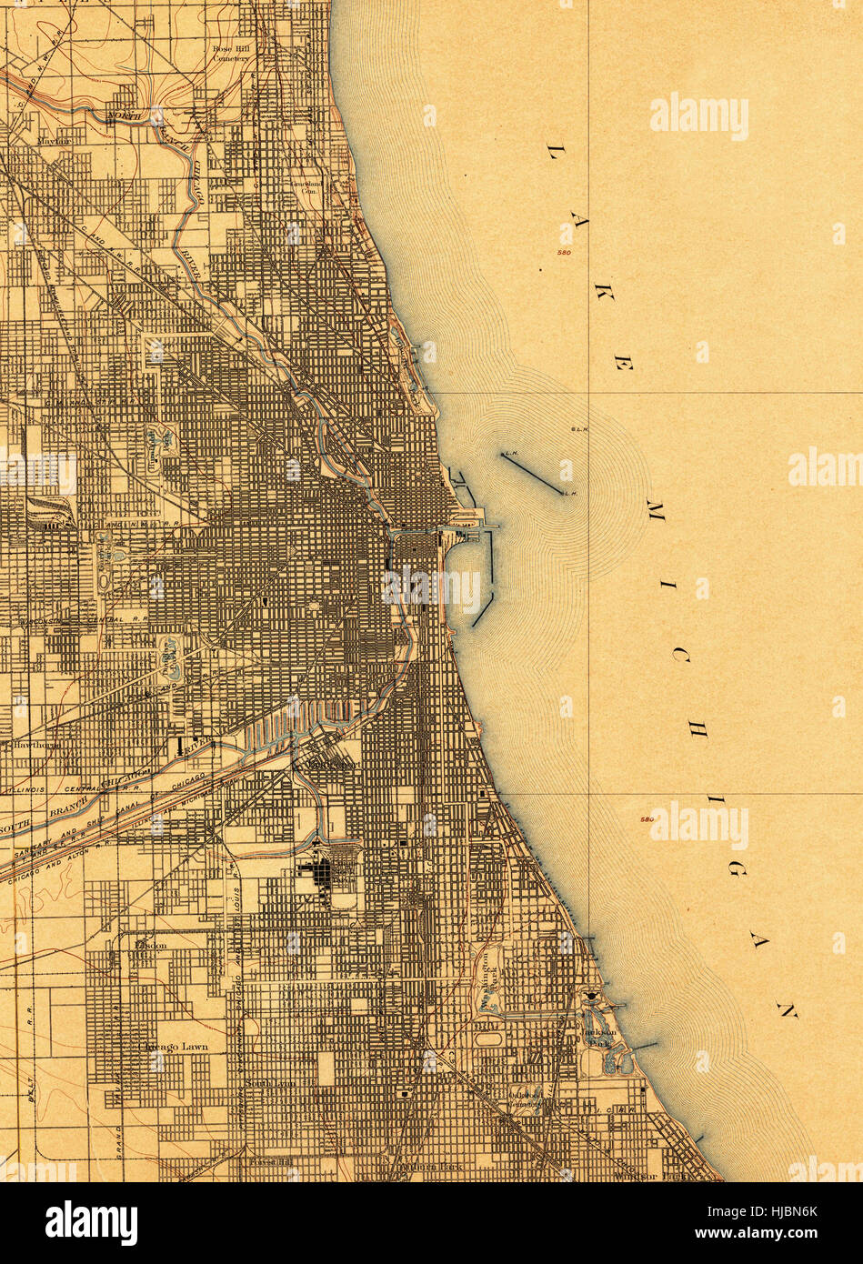 Mappa di chicago nel 1900 immagini e fotografie stock ad alta ...