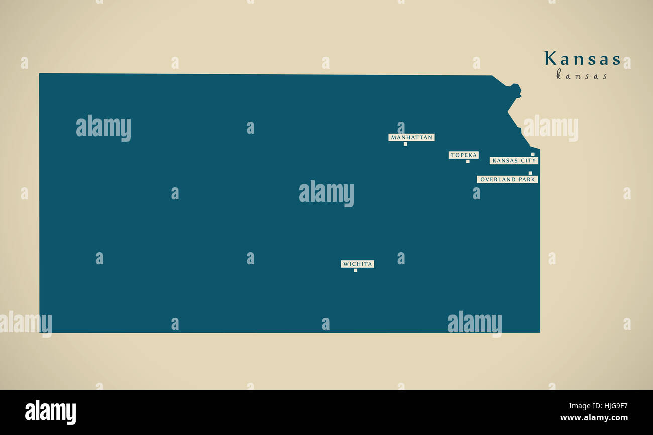 Mappa dello stato del kansas immagini e fotografie stock ad alta ...